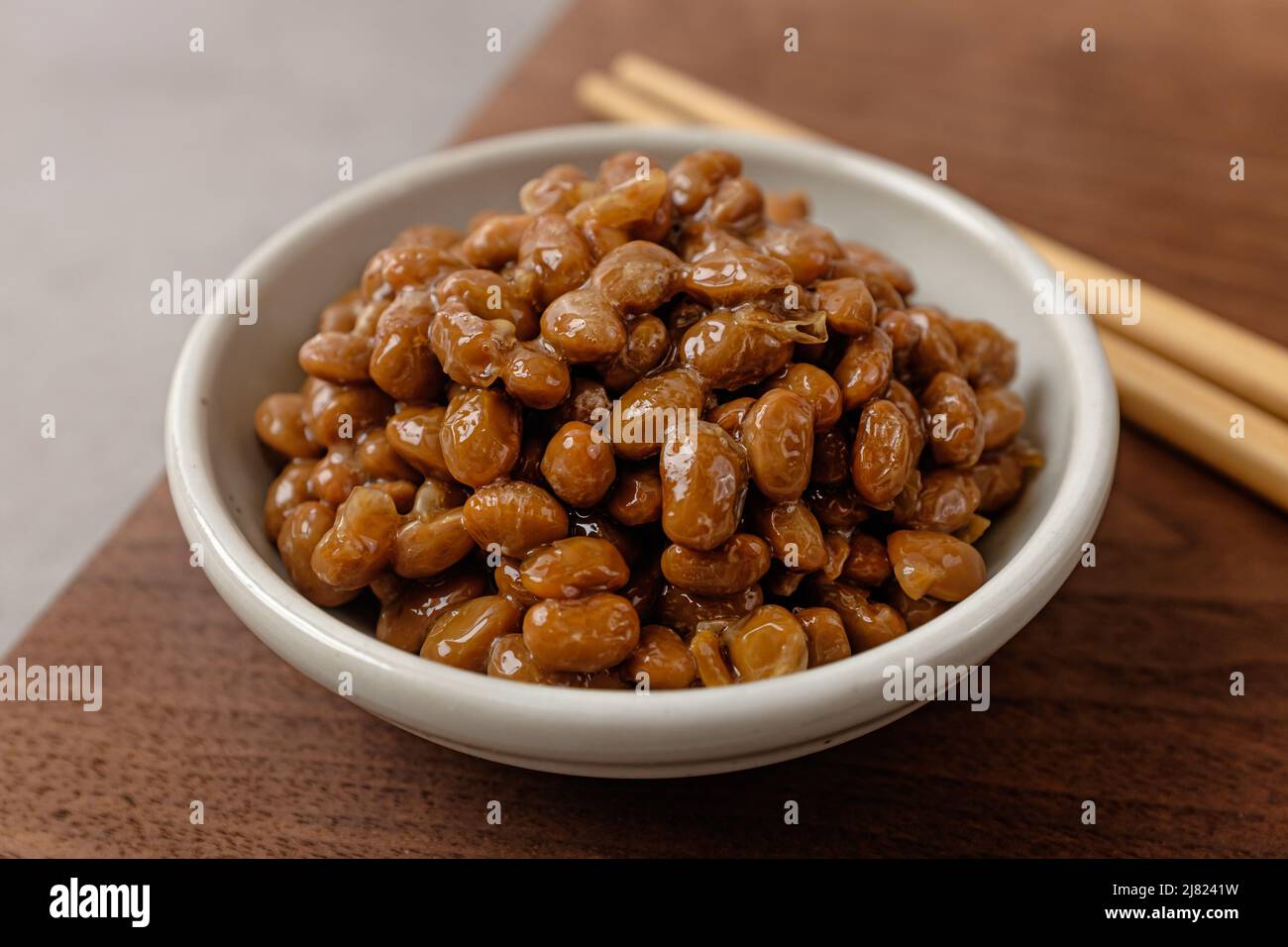 Natto, a food made by fermenting soybeans Stock Photo - Alamy