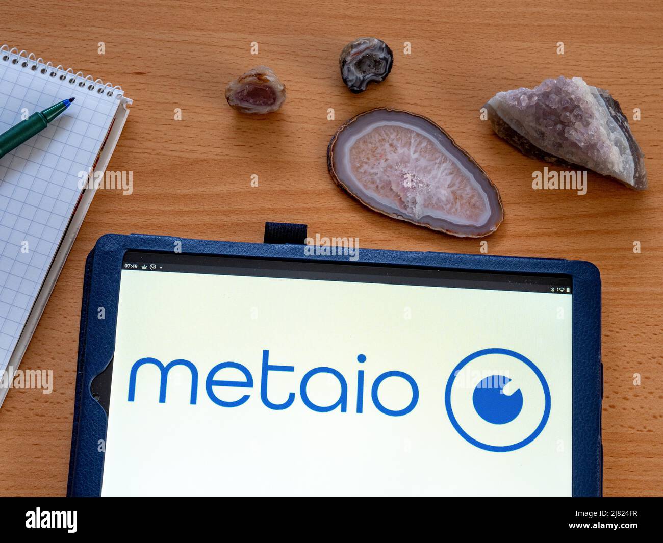 In this photo illustration Metaio GmbH owned by Apple Inc. logo seen ...