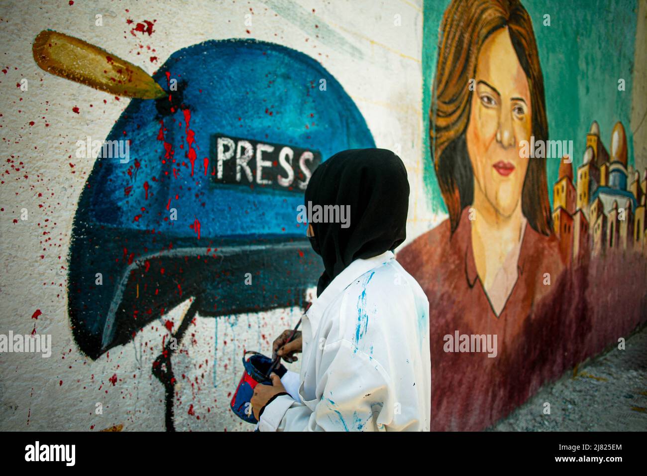 Gaza, Palestine. 12th May, 2022. A mural in solidarity with the ...