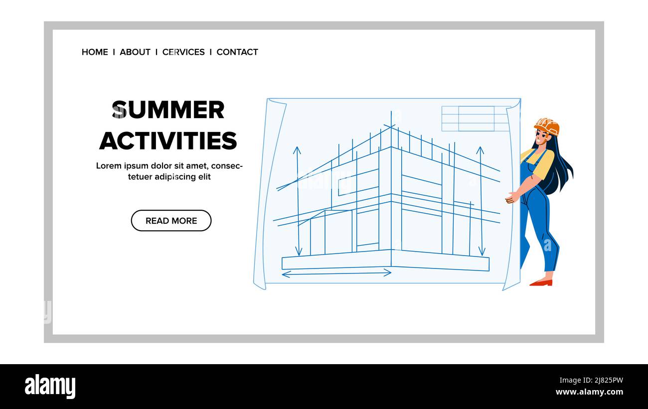 Summer Activities Builder For Build Ranch Vector Stock Vector Image ...