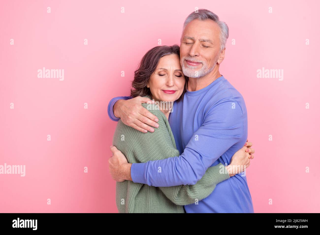 Portrait of two handsome beautiful sweet kind affectionate people ...