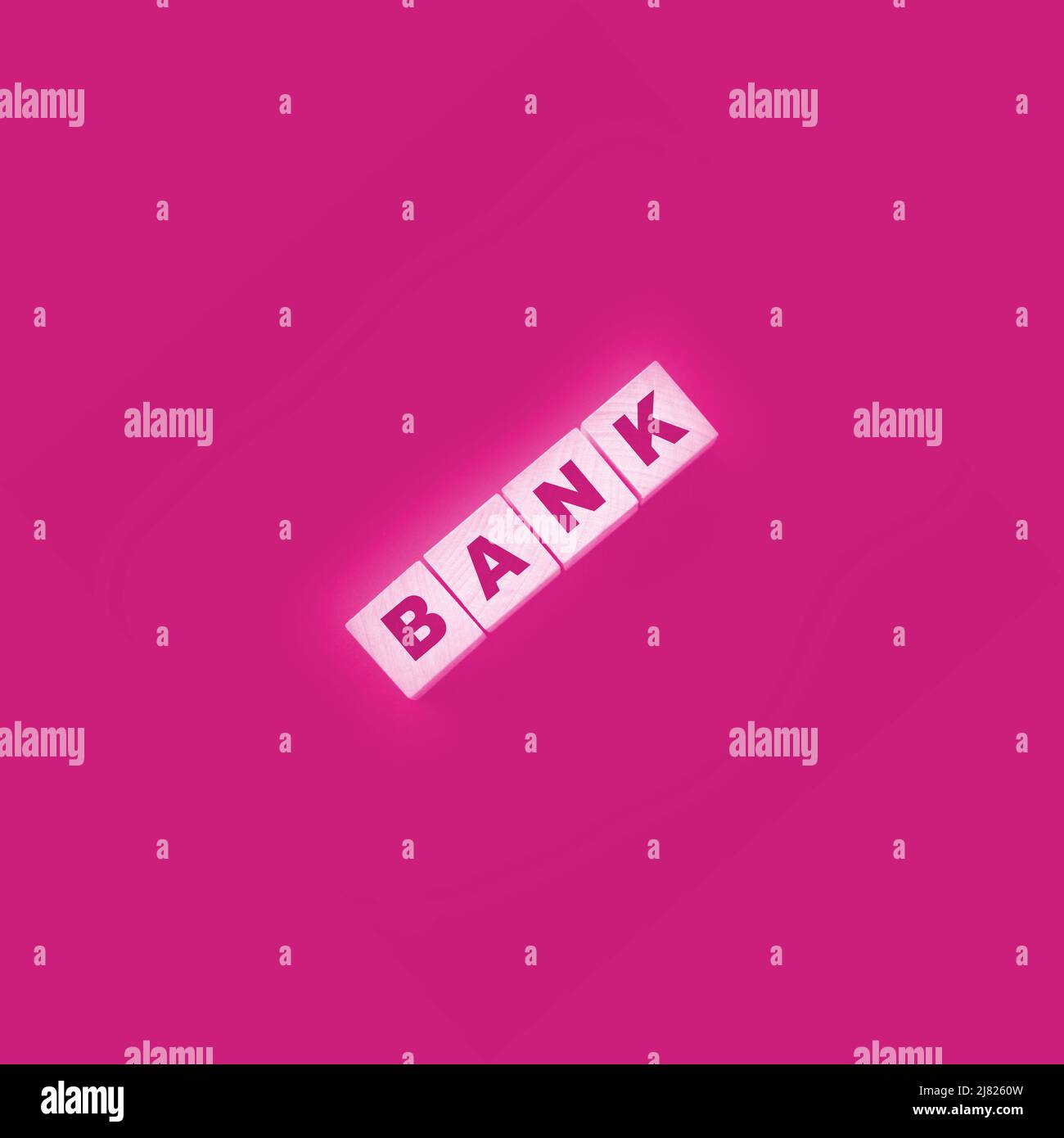 Bank word concept written on wooden cubes on black table. Banking ...