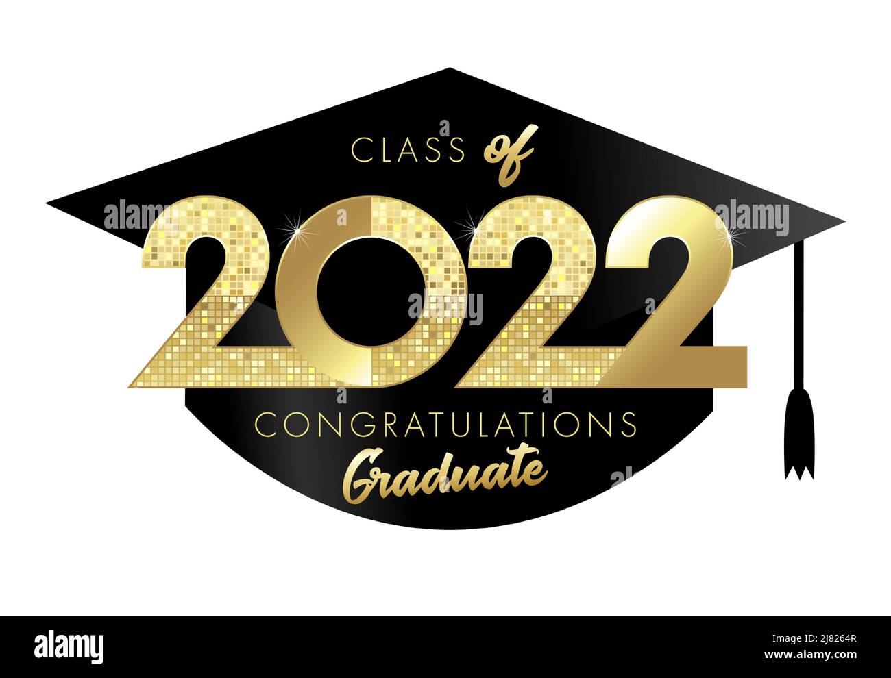 Graduating icon or badge. Class of 2022 year graduation. Class off logo ...