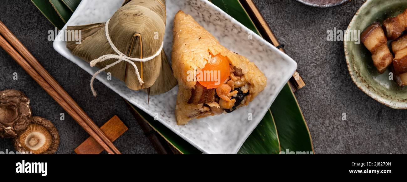 Zongzi, rice dumpling for Chinese traditional Dragon Boat Festival ...