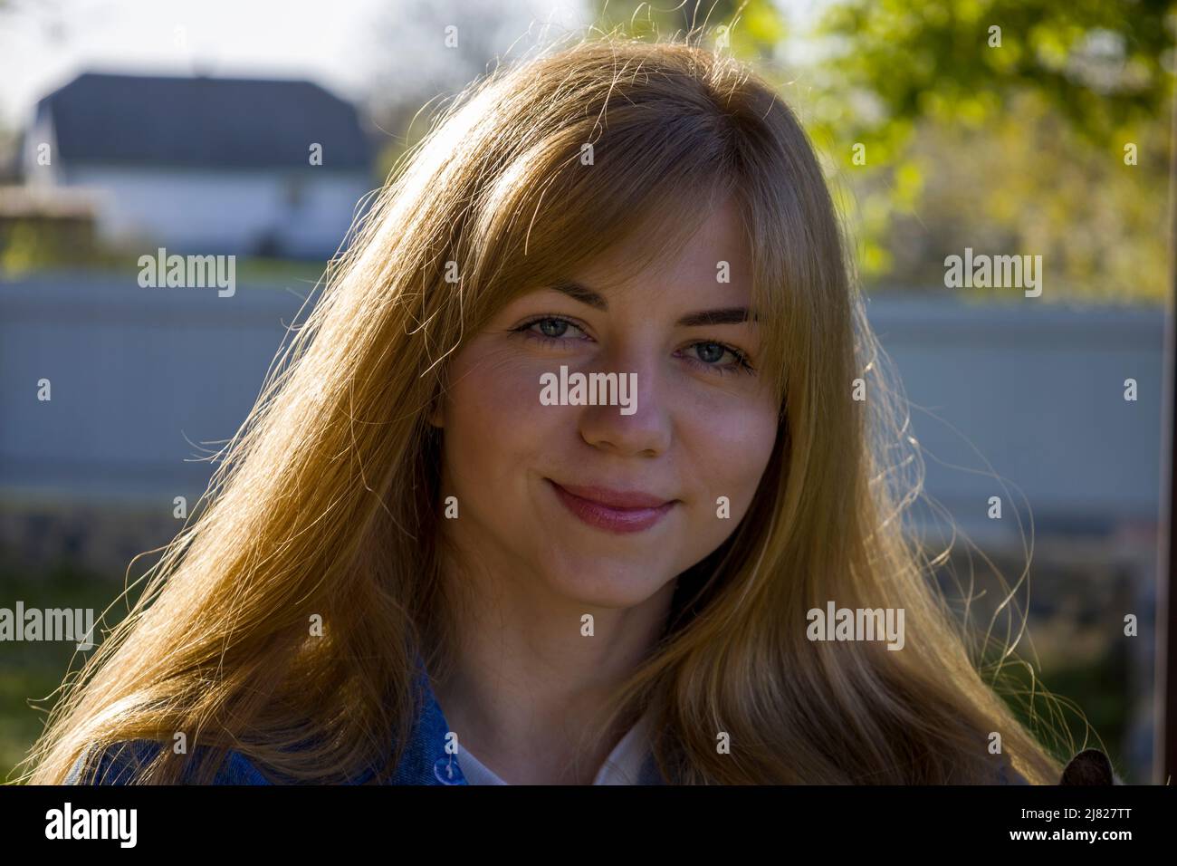 Beautiful blonde Ukrainian girl smiling Stock Photo - Alamy
