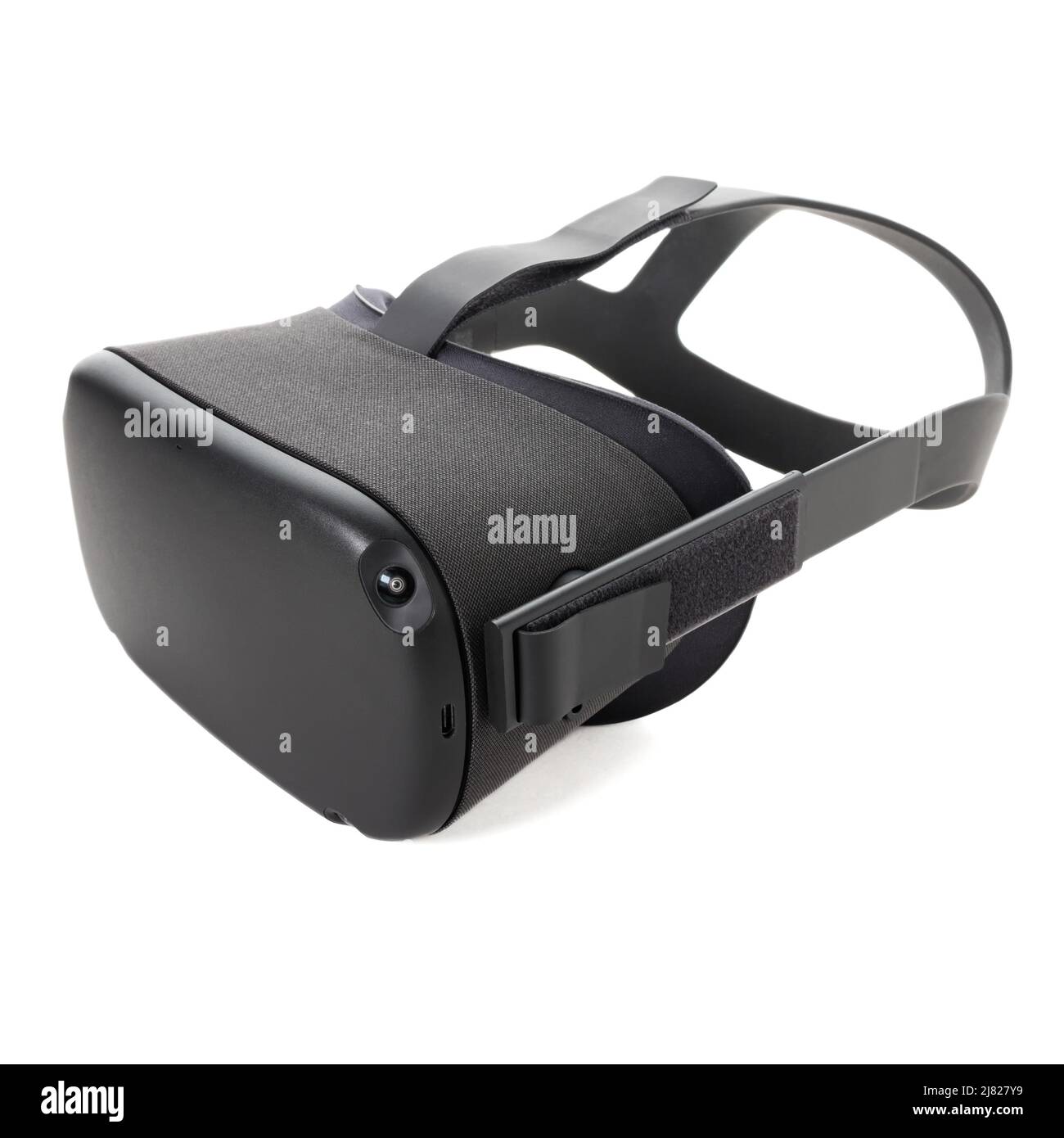 VR helmet isolated on white background. Side view from above. Virtual ...