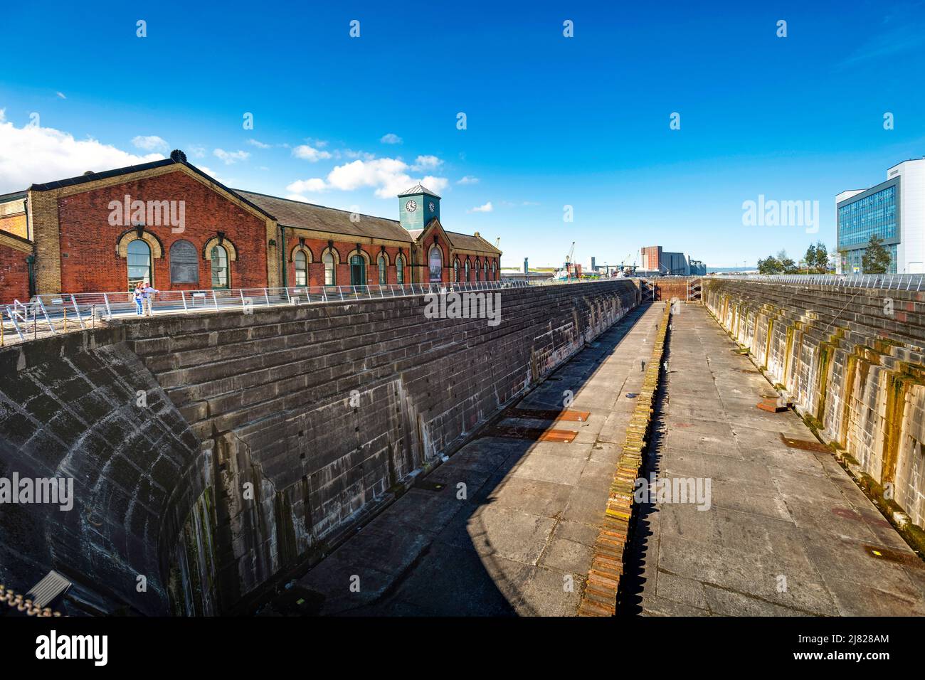 A vast empty space that is the dry dock where the Titanic was built ...