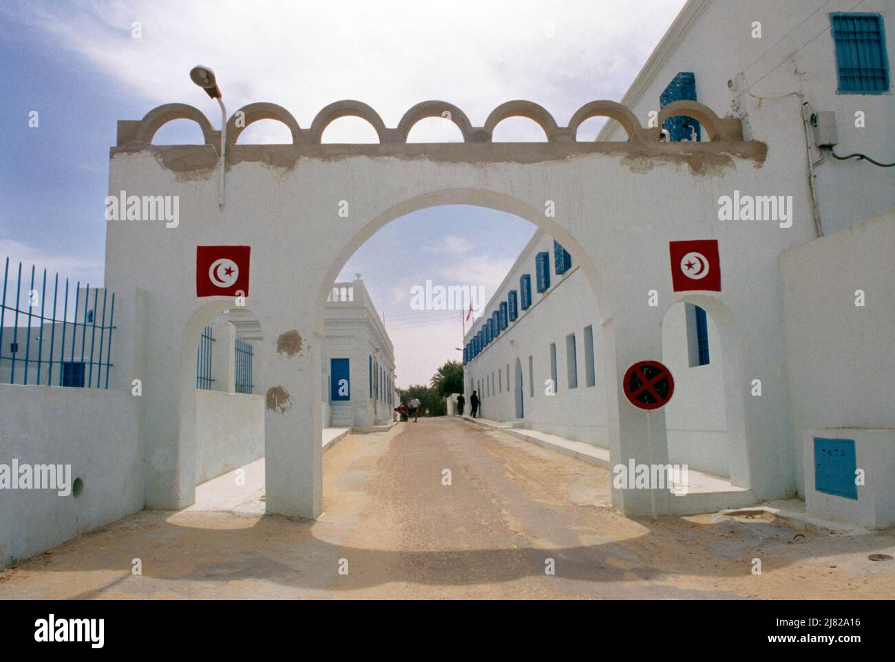 Djerba Tunisia Synagogue At La Ghriba Exterior Gateway Stock Photo - Alamy