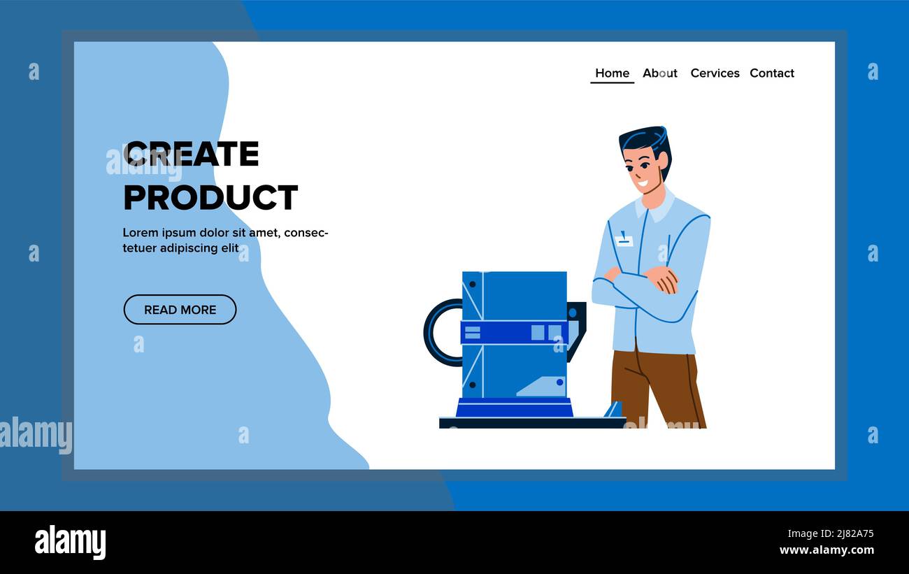 Engineer worker industry landing web page vector technician work hi-res ...