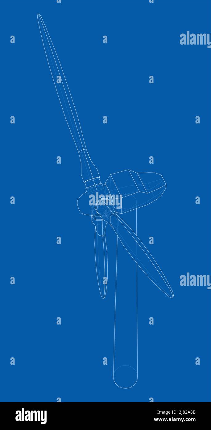 Wind turbine. Vector rendering of 3d Stock Vector Image & Art - Alamy
