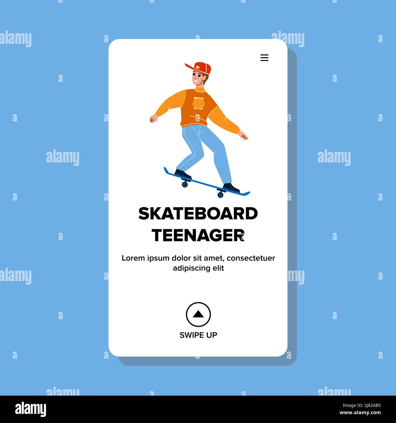 Skateboard Teenager Riding In Skatepark Vector Stock Vector Image & Art ...