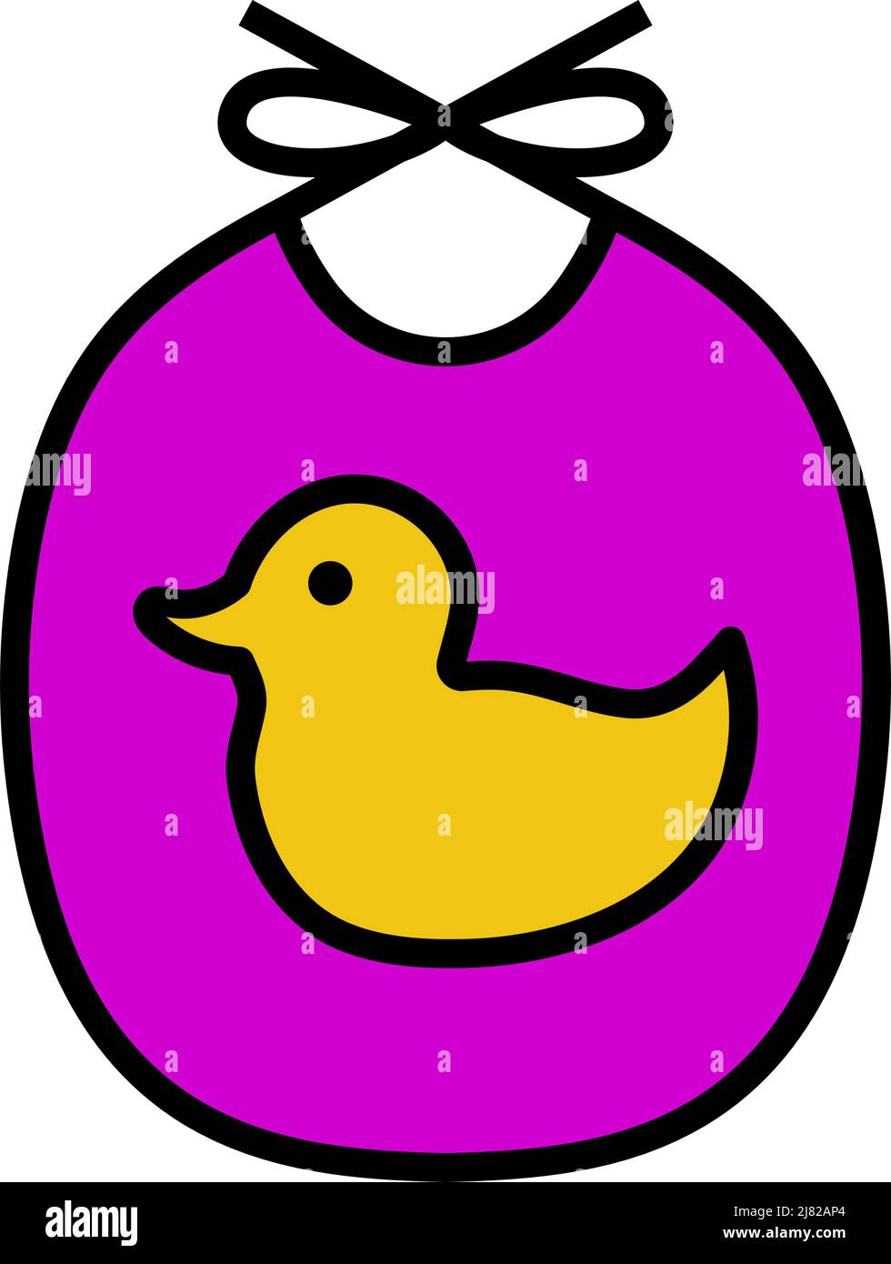 Bib Icon. Editable Bold Outline With Color Fill Design. Vector ...