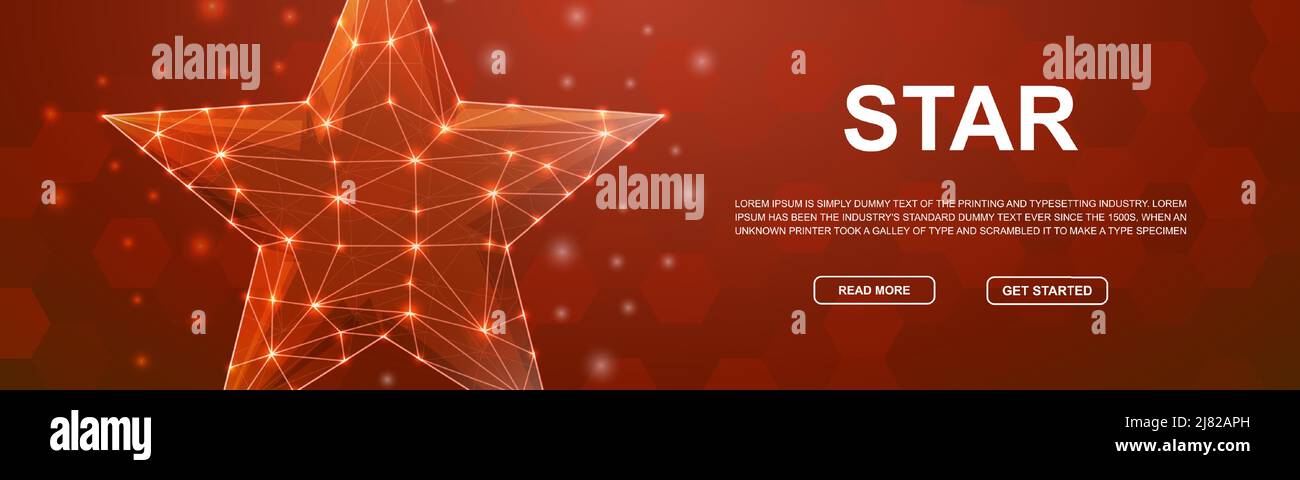 Star 3d low poly symbol for head promotion banner. Rating design ...