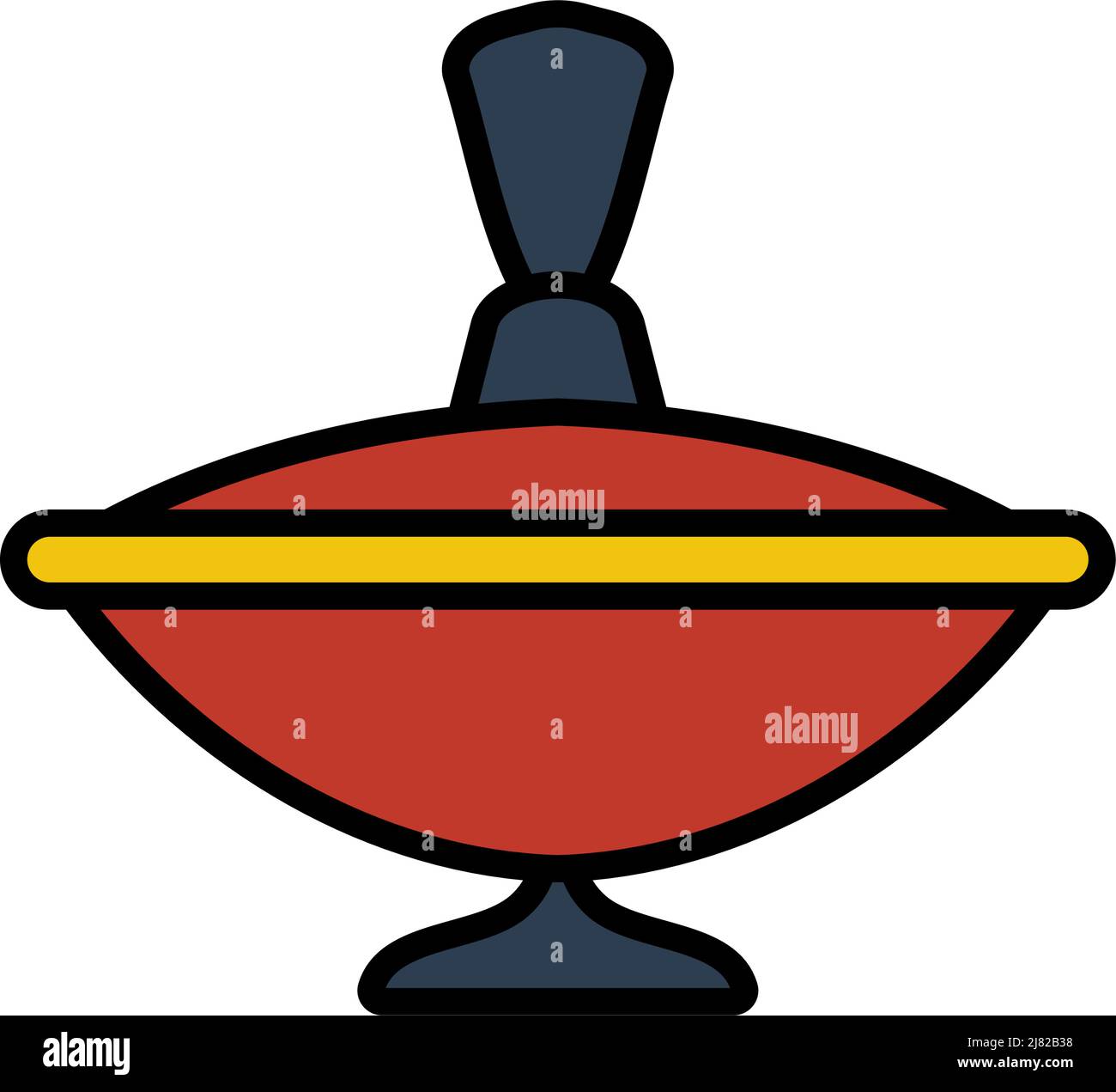 Peg-Top Icon. Editable Bold Outline With Color Fill Design. Vector ...