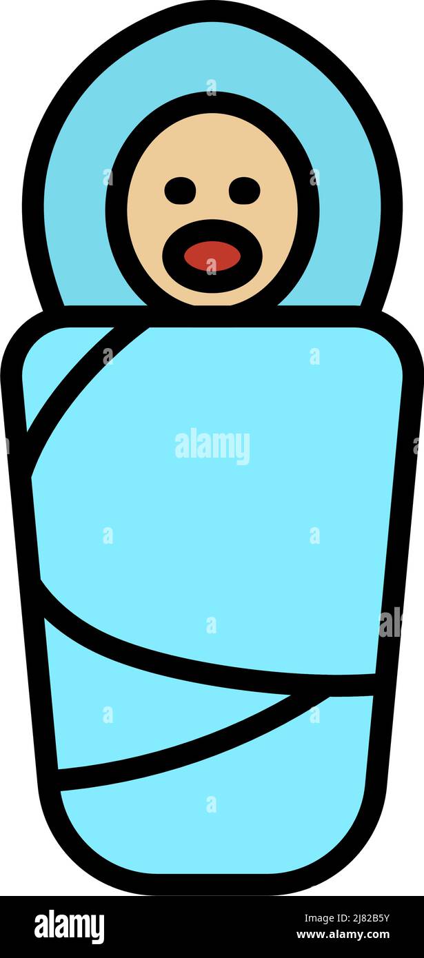 Wrapped Infand Icon. Editable Bold Outline With Color Fill Design ...