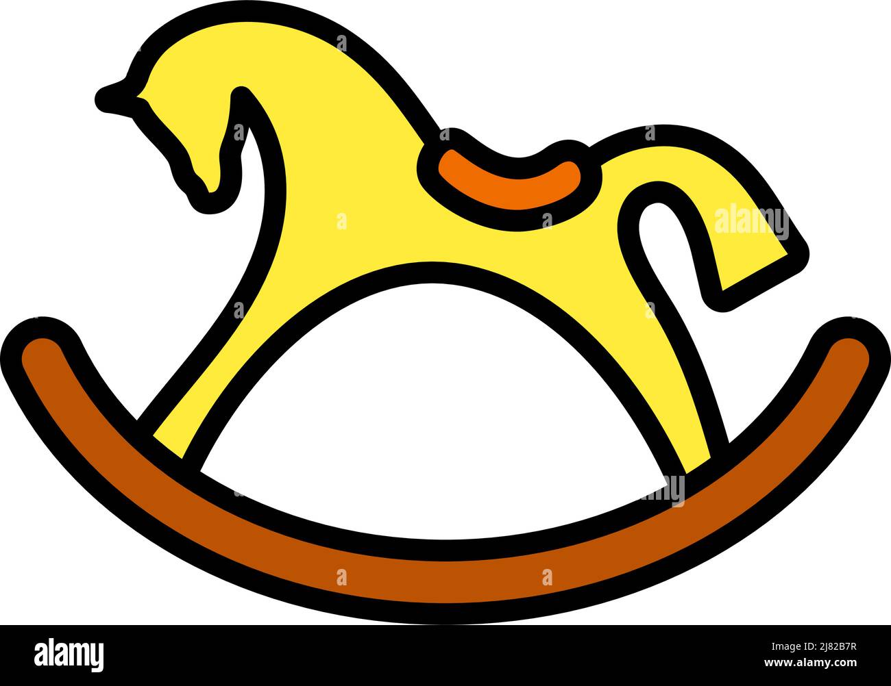 Rocking Horse Icon. Editable Bold Outline With Color Fill Design ...