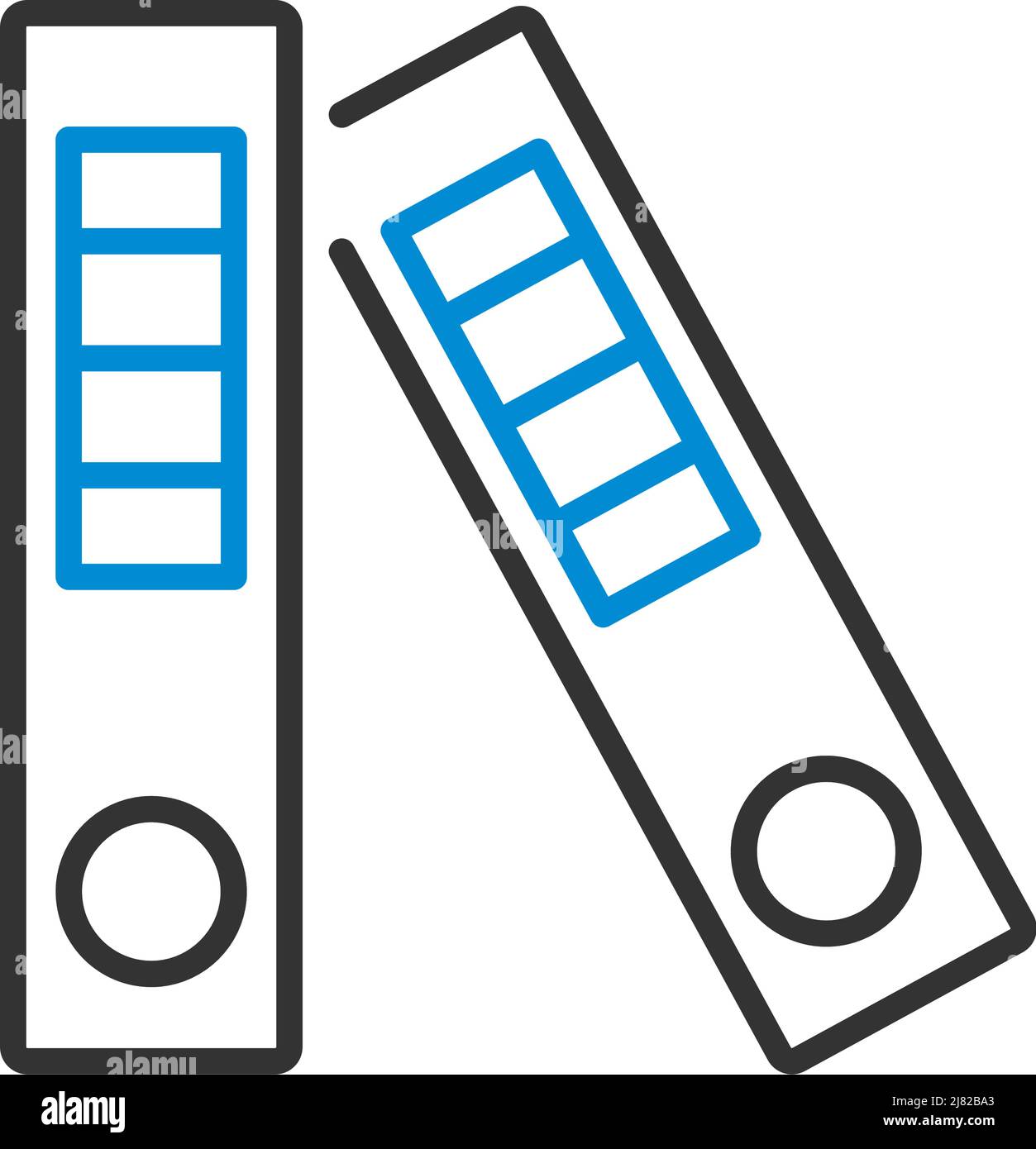 Icon Of Folders With Clip. Editable Bold Outline With Color Fill Design ...