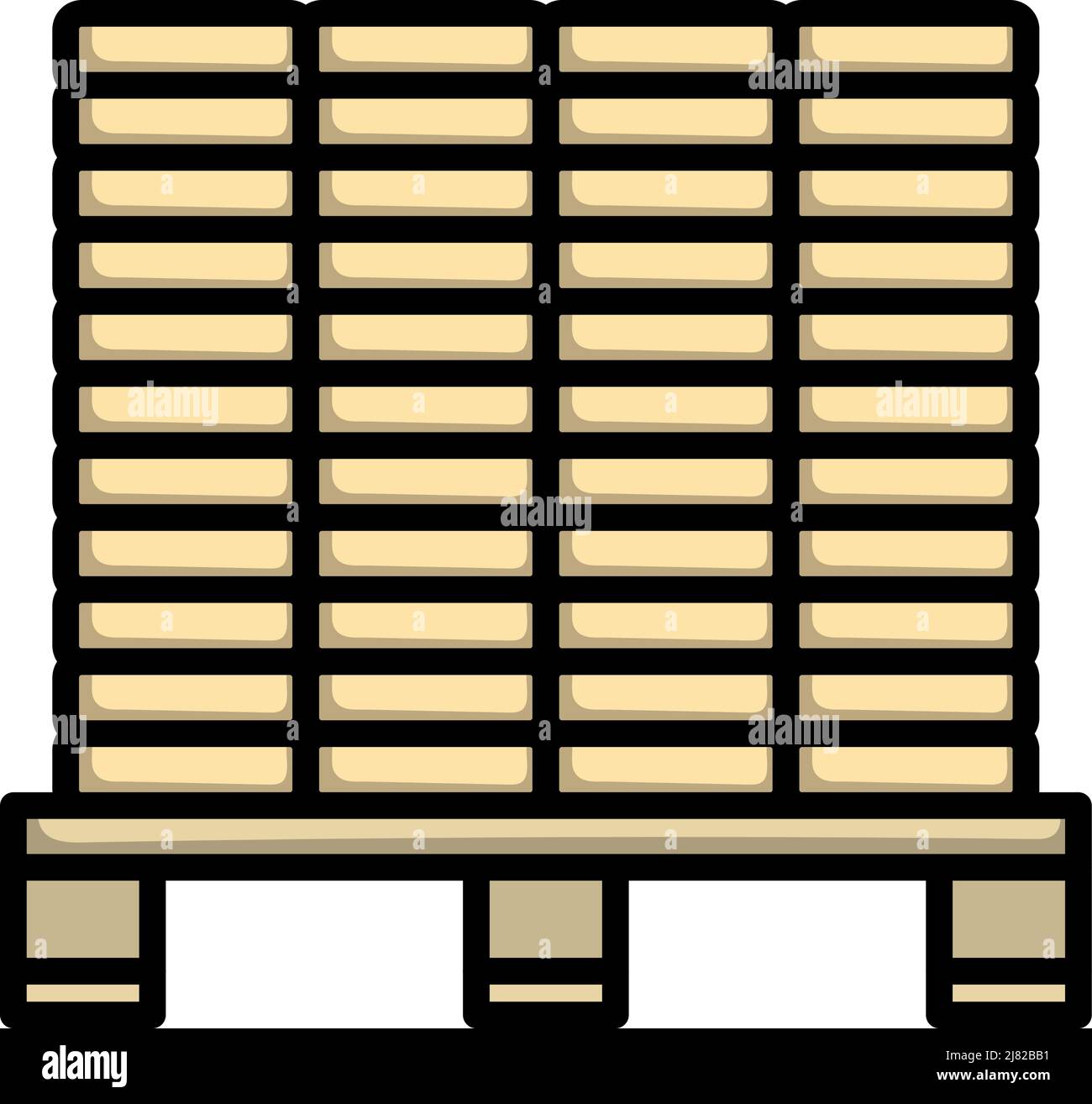 Icon Of Construction Pallet. Editable Bold Outline With Color Fill ...