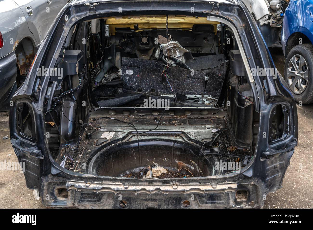 broken cars at a car wreck Stock Photo - Alamy