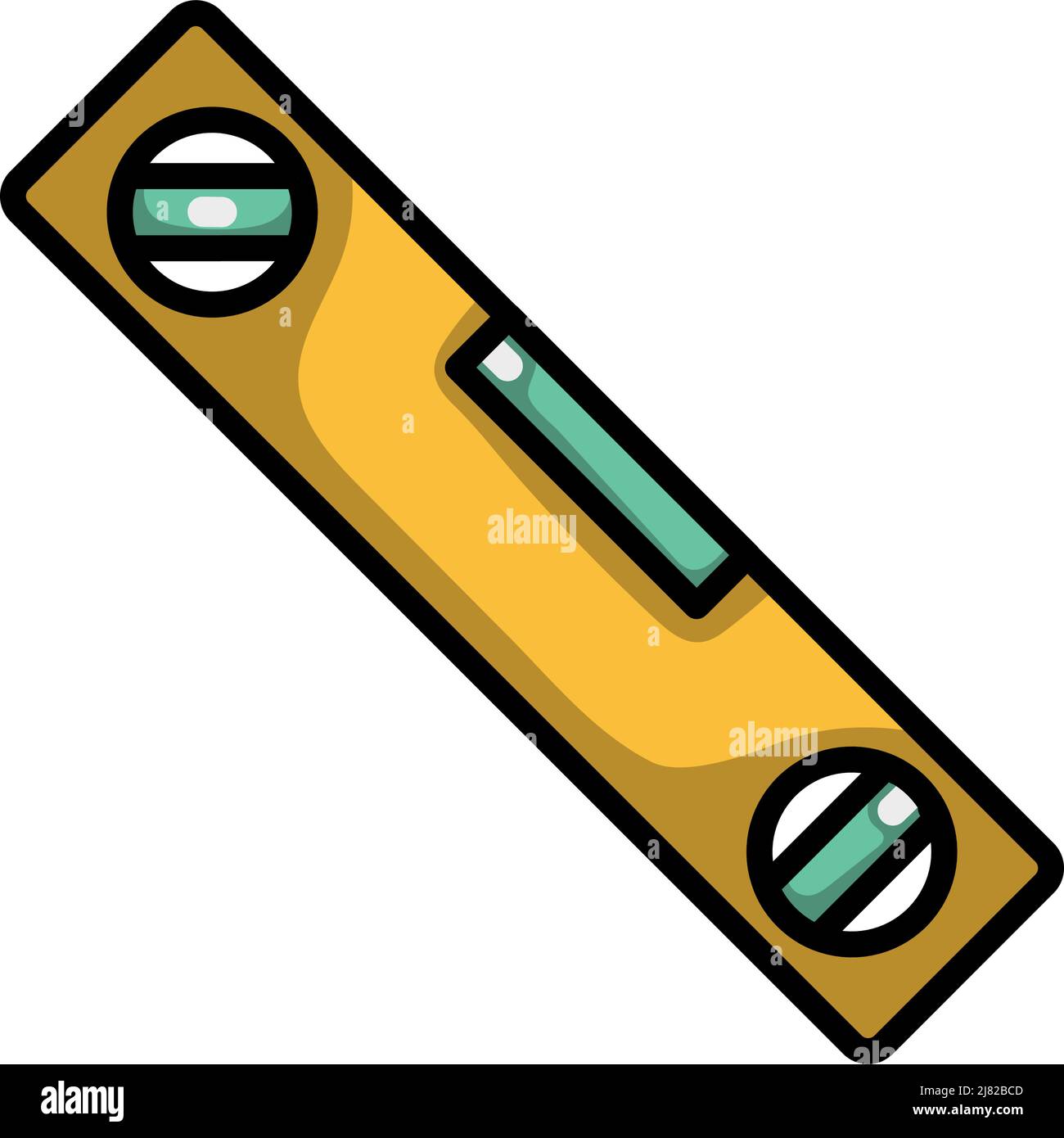 Icon Of Construction Level. Editable Bold Outline With Color Fill ...