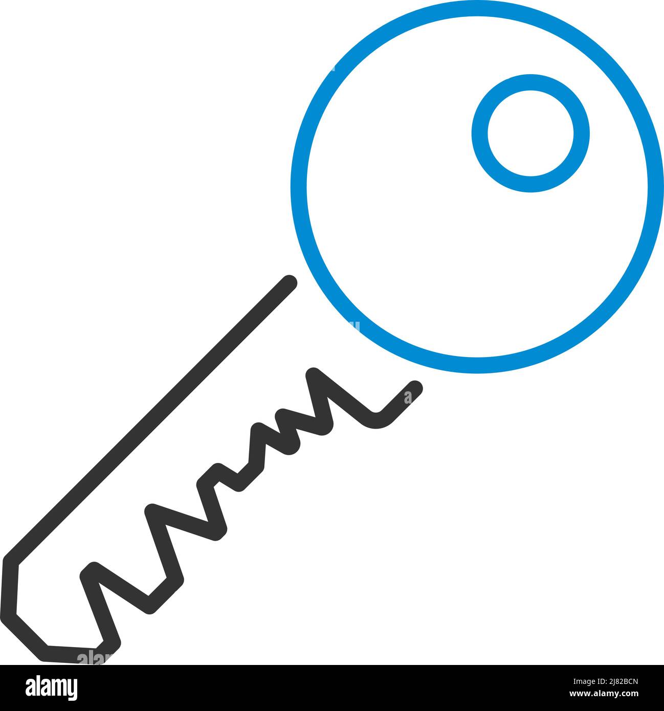 Icon Of Key. Editable Bold Outline With Color Fill Design. Vector ...