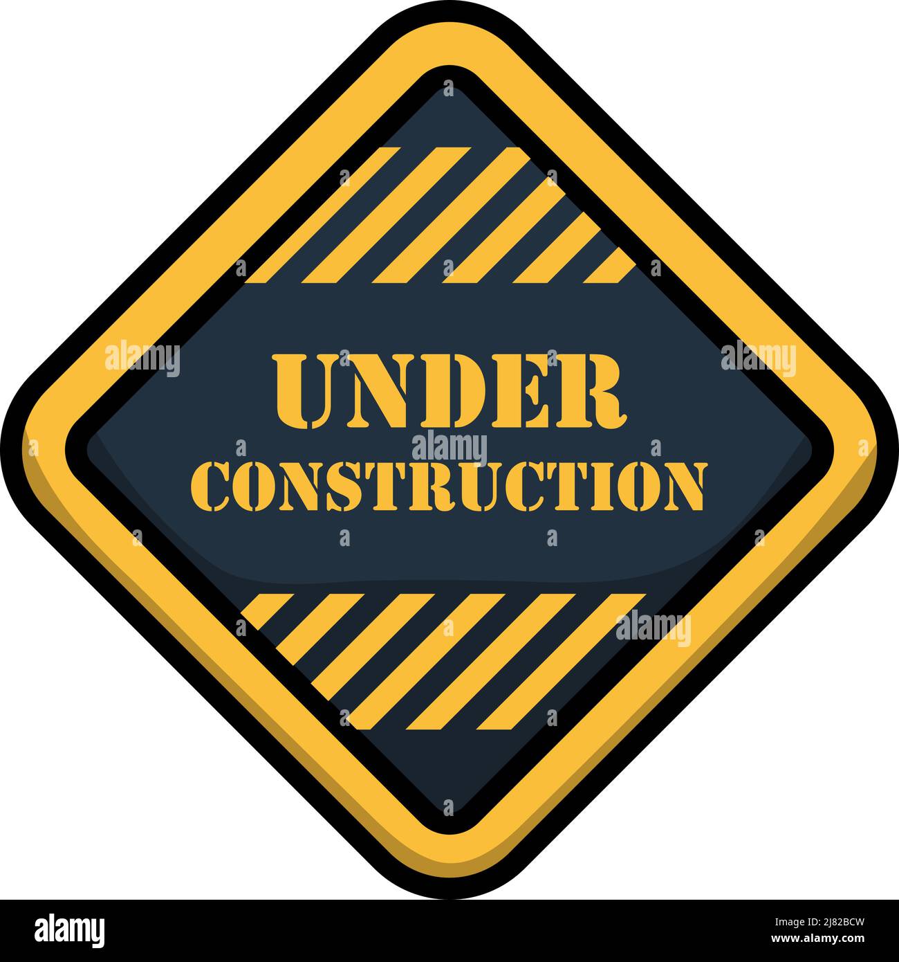 Icon Of Under Construction. Editable Bold Outline With Color Fill ...