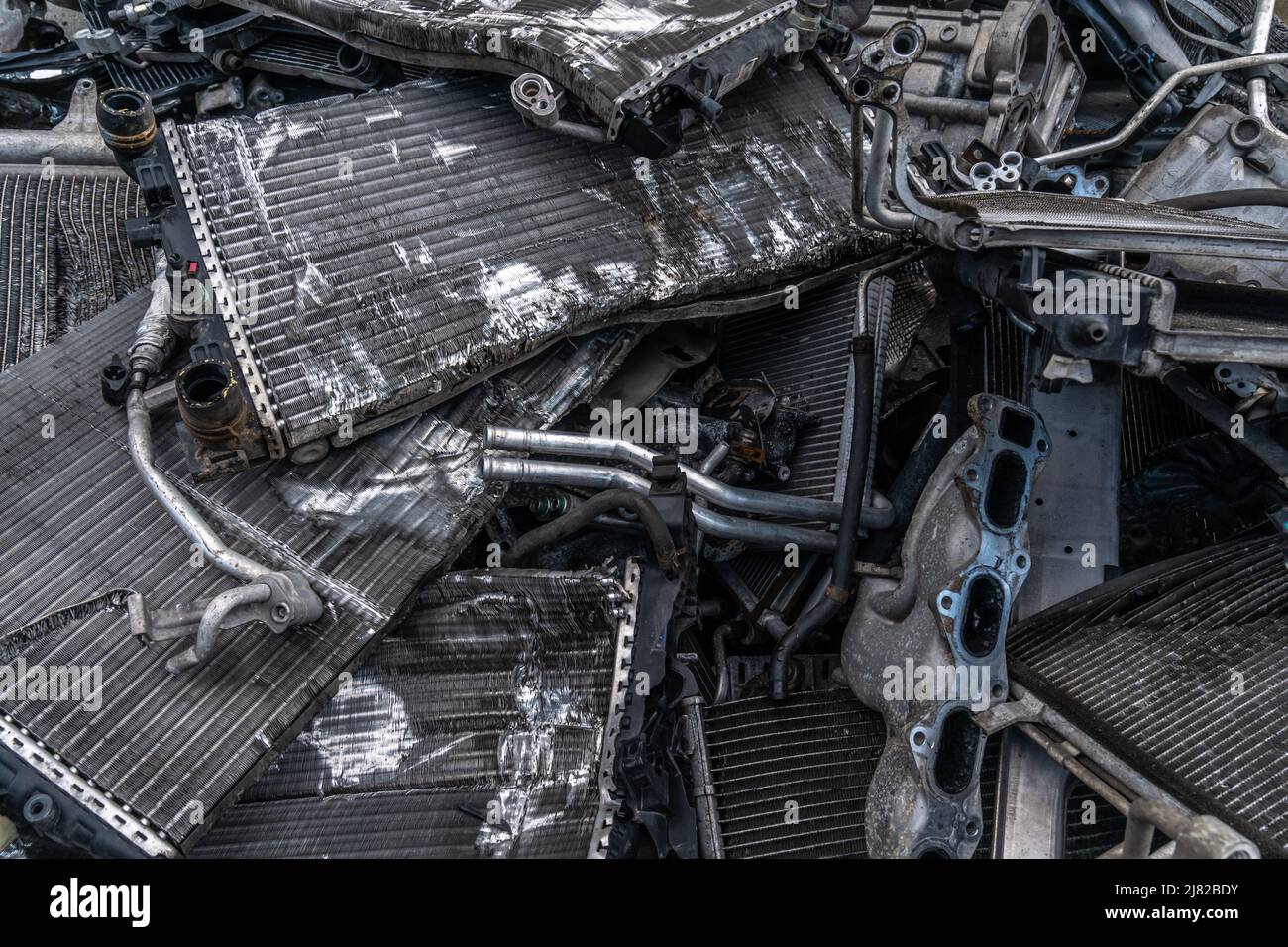 broken cars at a car wreck Stock Photo - Alamy