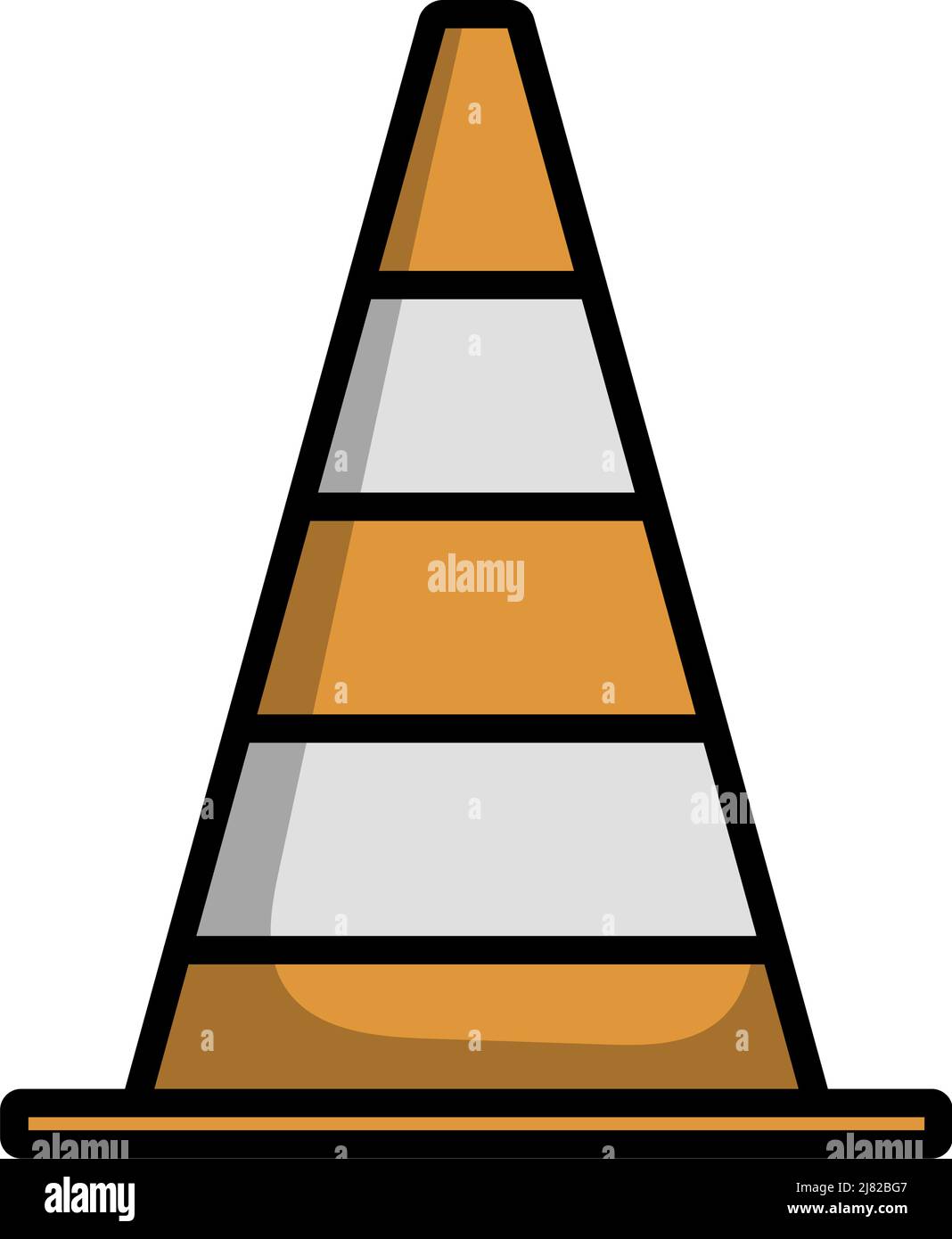 Icon Of Traffic Cone. Editable Bold Outline With Color Fill Design ...