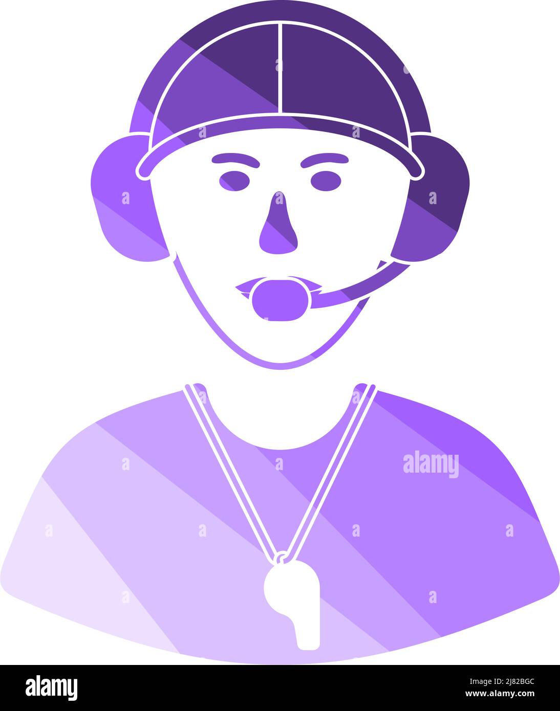 American Football Coach Icon. Flat Color Ladder Design. Vector ...