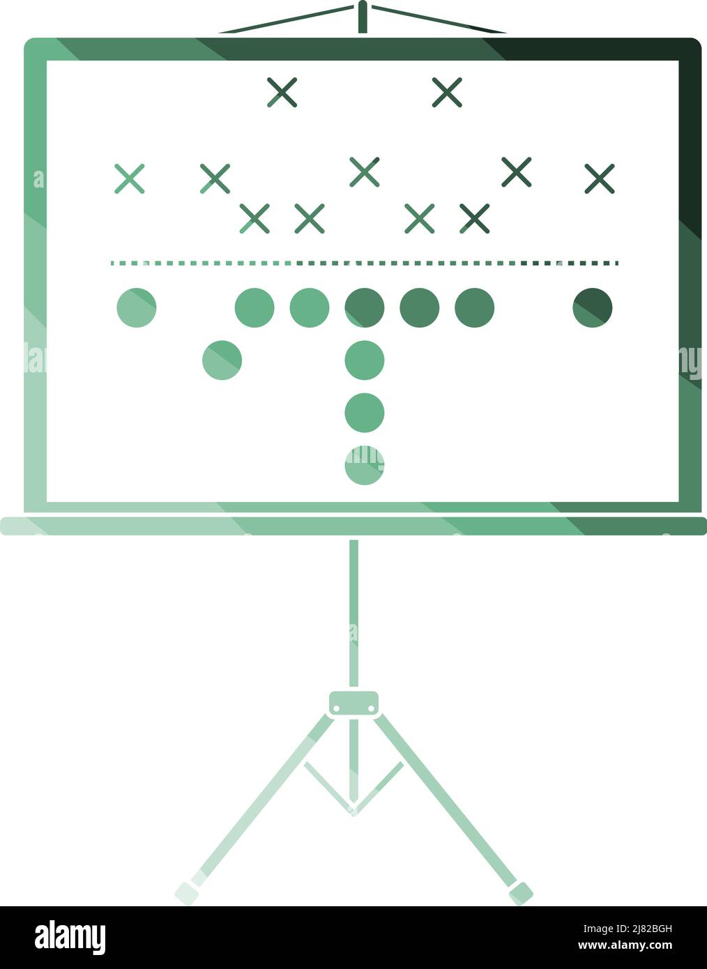American Football Game Plan Stand Icon. Flat Color Ladder Design ...