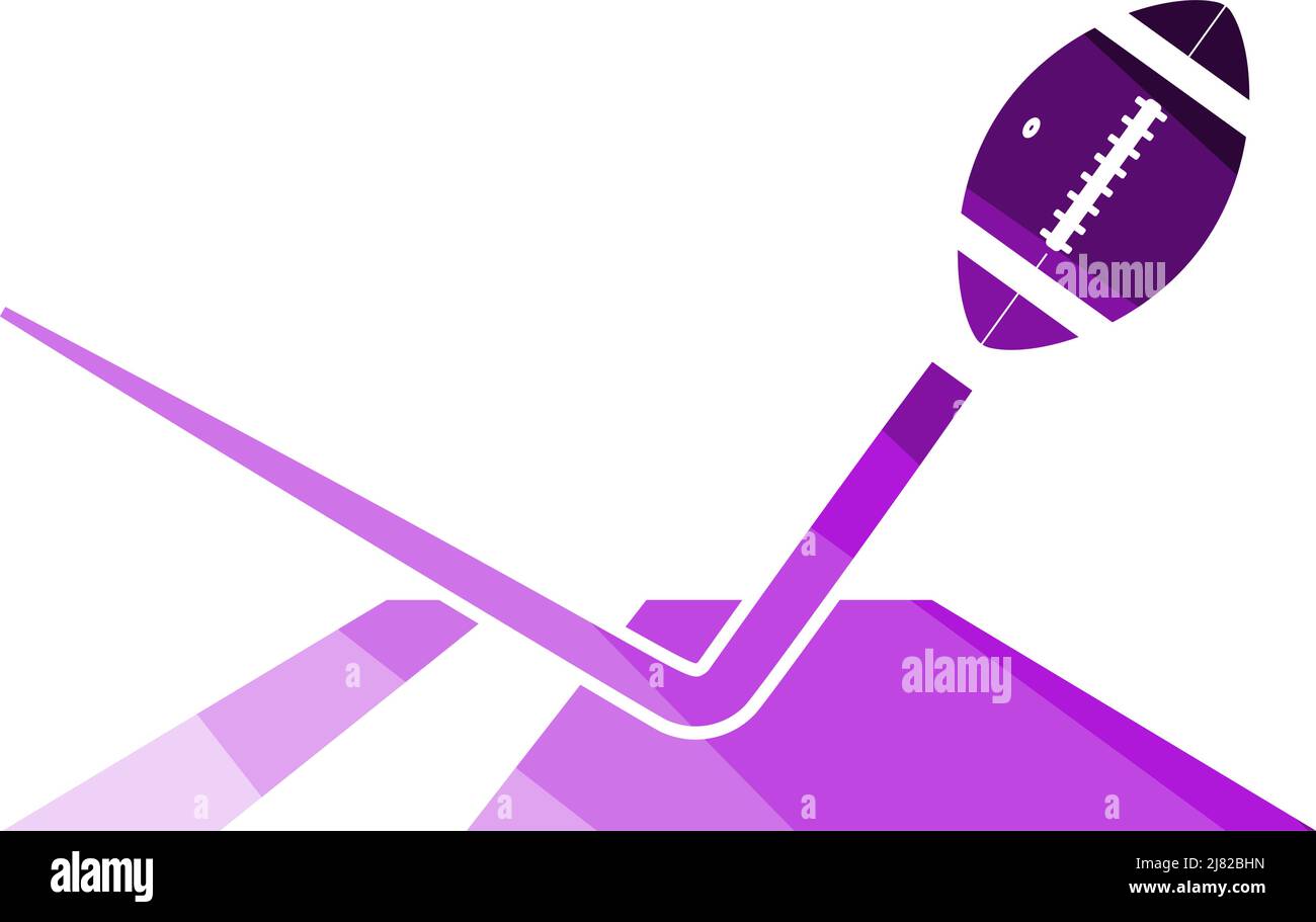 American Football Touchdown Icon. Flat Color Ladder Design. Vector ...