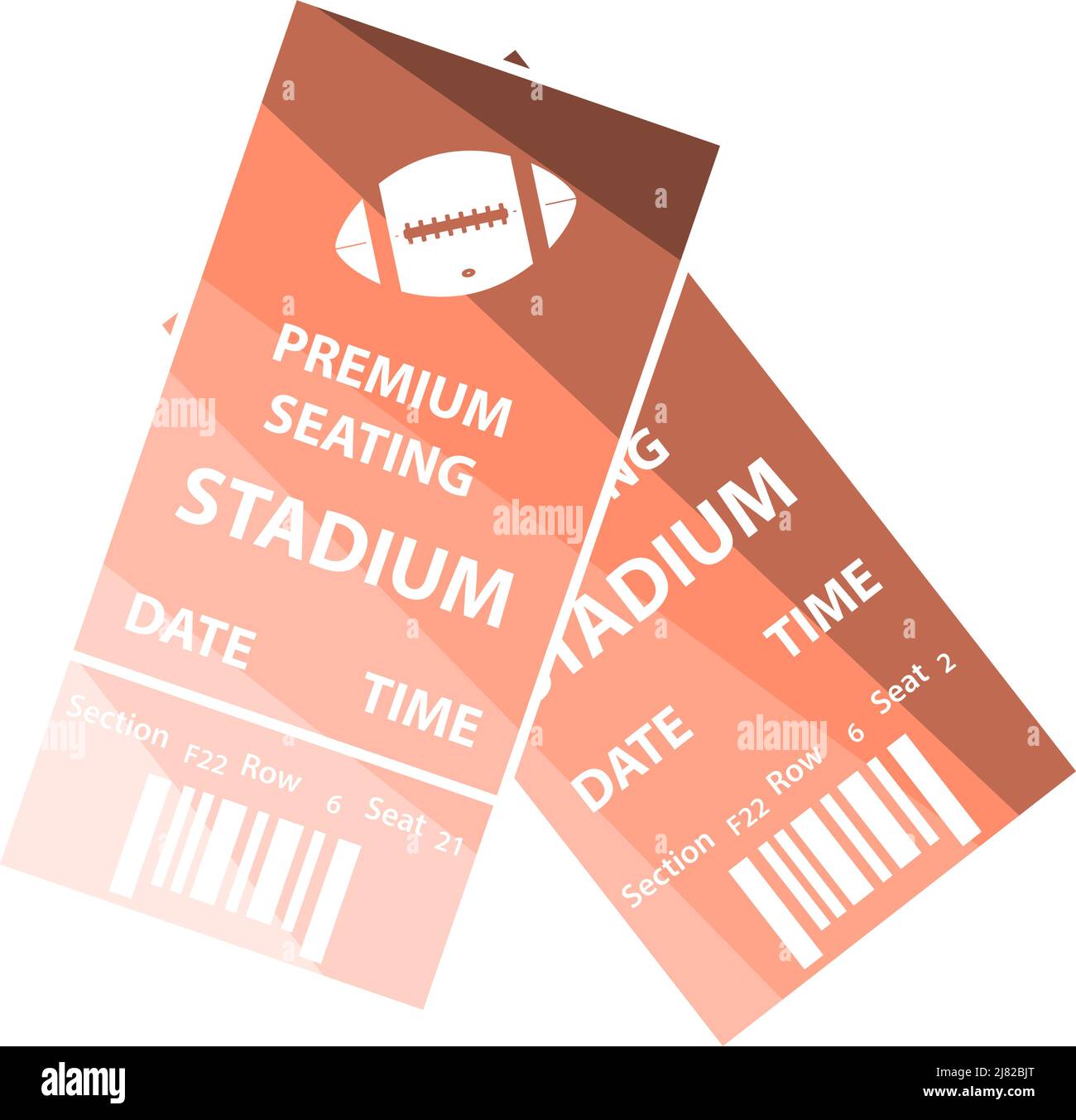 American Football Tickets Icon. Flat Color Ladder Design. Vector ...