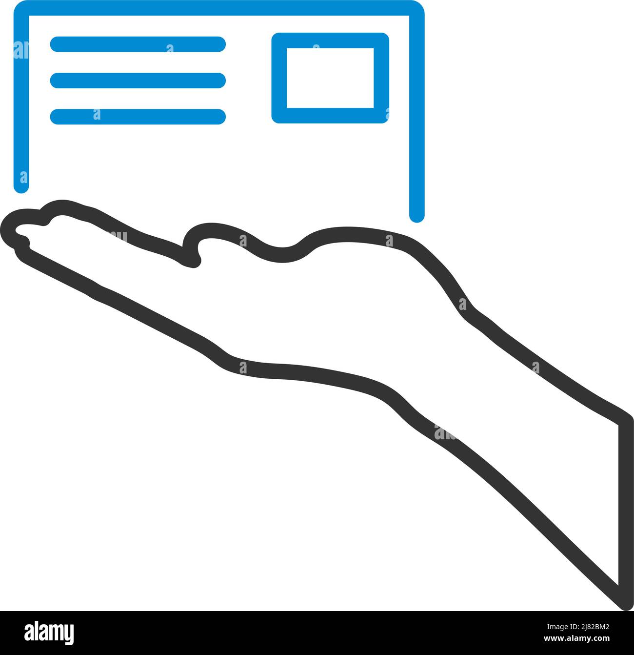 Icon Of Hand Holding Letter. Editable Bold Outline With Color Fill ...