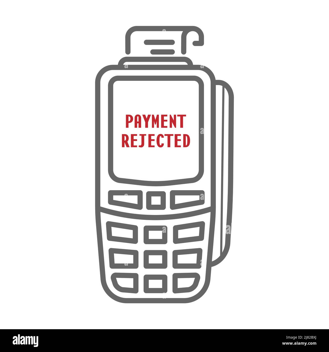 Payment status at the payment terminal. Rejected payment. Illustration ...