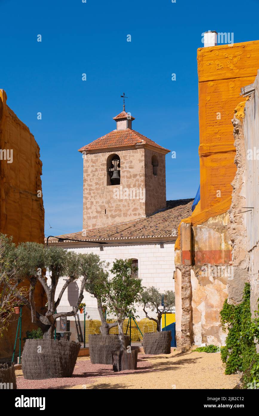 Busot Spain street view of buildings in village tourist attraction near ...