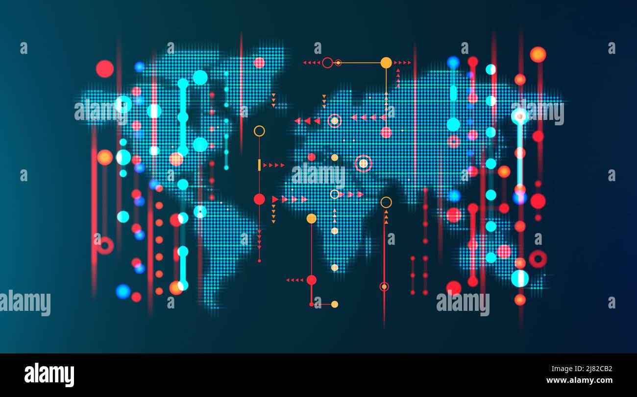 Logistics 3D illustration, business presentation, high-tech innovation ...