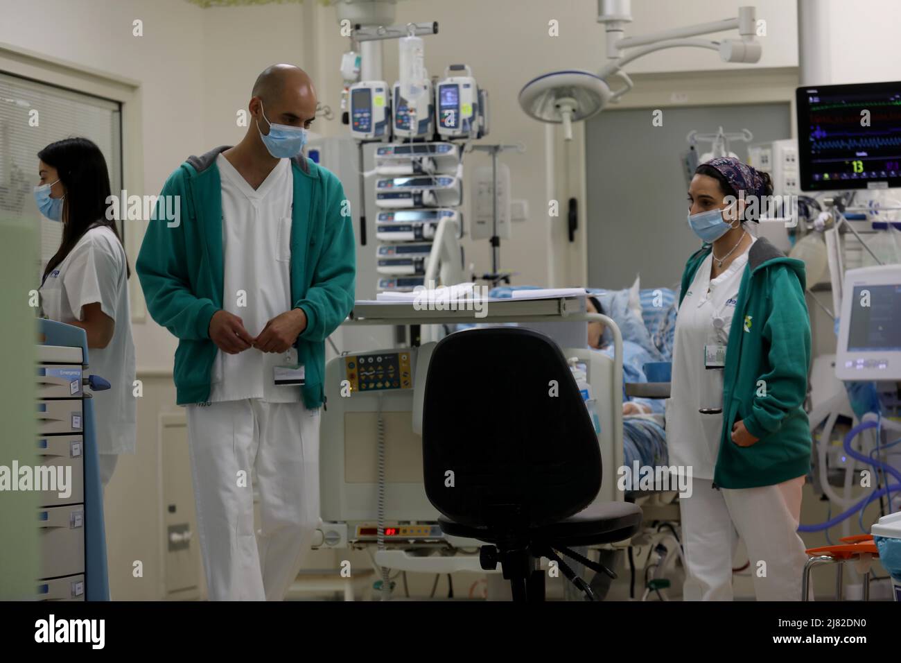 Rehovot, Israel. 11th May, 2022. Nurses look after a patient at Kaplan ...