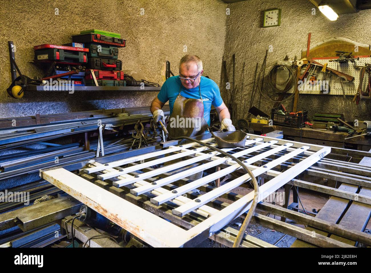 Italy, Ossona, Emilio Porrati blacksmith Stock Photo - Alamy