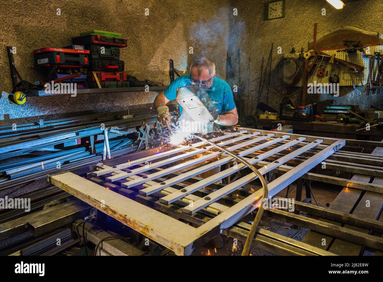 Italy, Ossona, Emilio Porrati blacksmith Stock Photo - Alamy