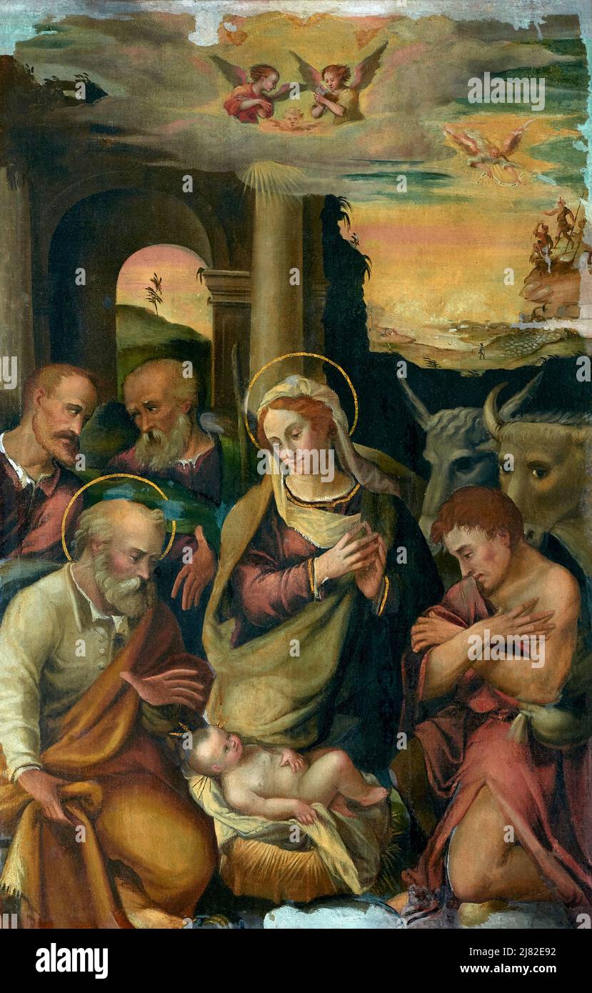 Adorazione dei pastori - olio su tela - pittore lombardo degli ultimi ...