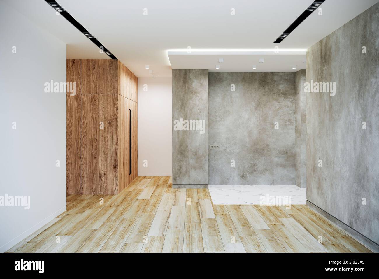 Moving house, apartment interior. 3D rendering imege Stock Photo - Alamy