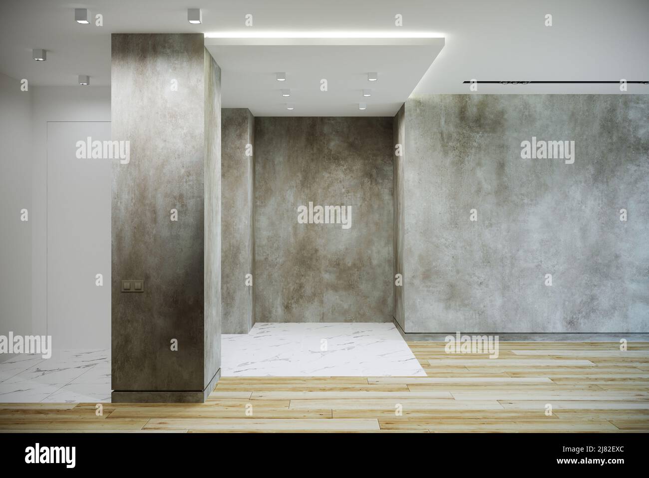 Moving house, apartment interior. 3D rendering imege Stock Photo - Alamy