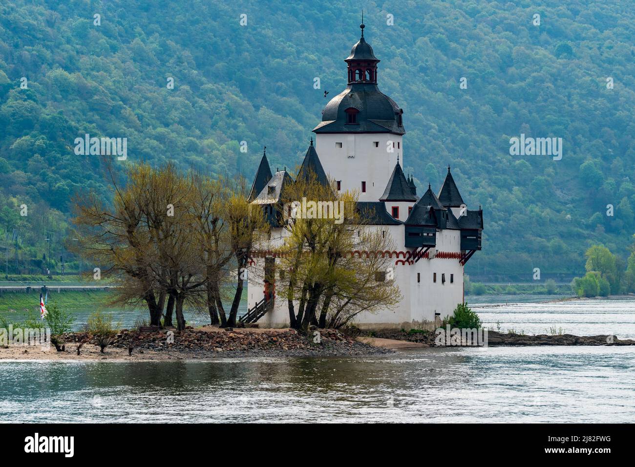 Pfalz Castle on the Middle Rhine River in Germany Stock Photo - Alamy