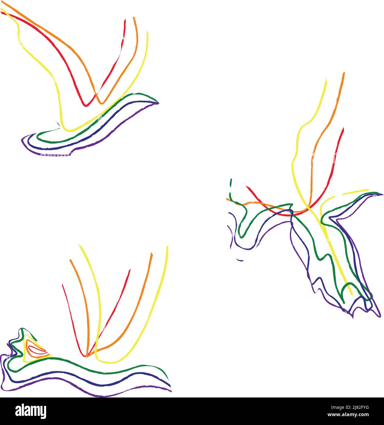 Rainbow bird of freedom.The symbol of LGBT. vector eps 10 Stock Vector ...