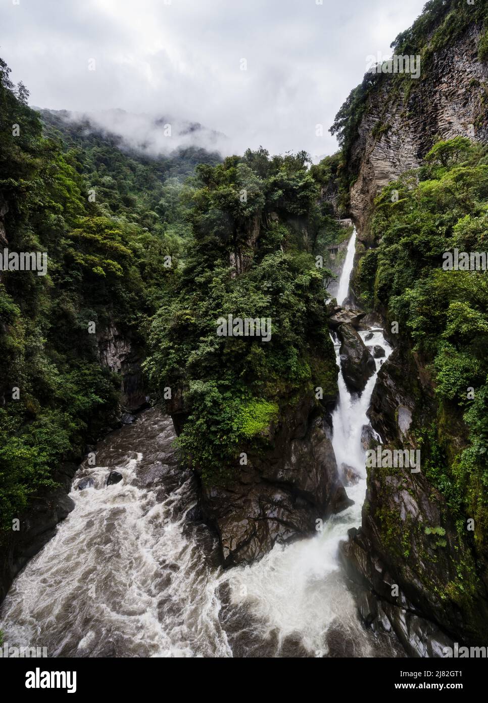The Pailon del Diablo Waterfall, Río Verde, Banos, Ecuador, South ...