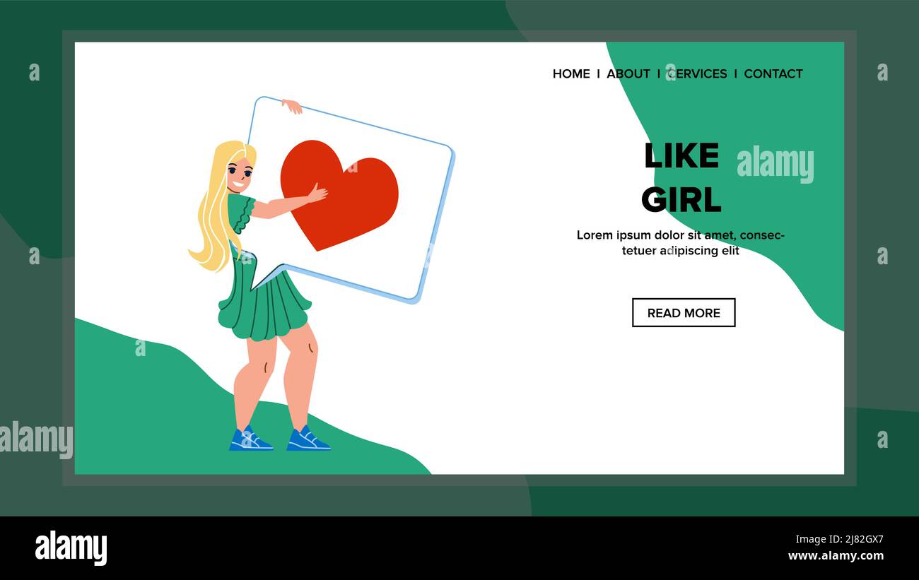 Girl User Like Message In Social Media Vector Stock Vector Image & Art ...