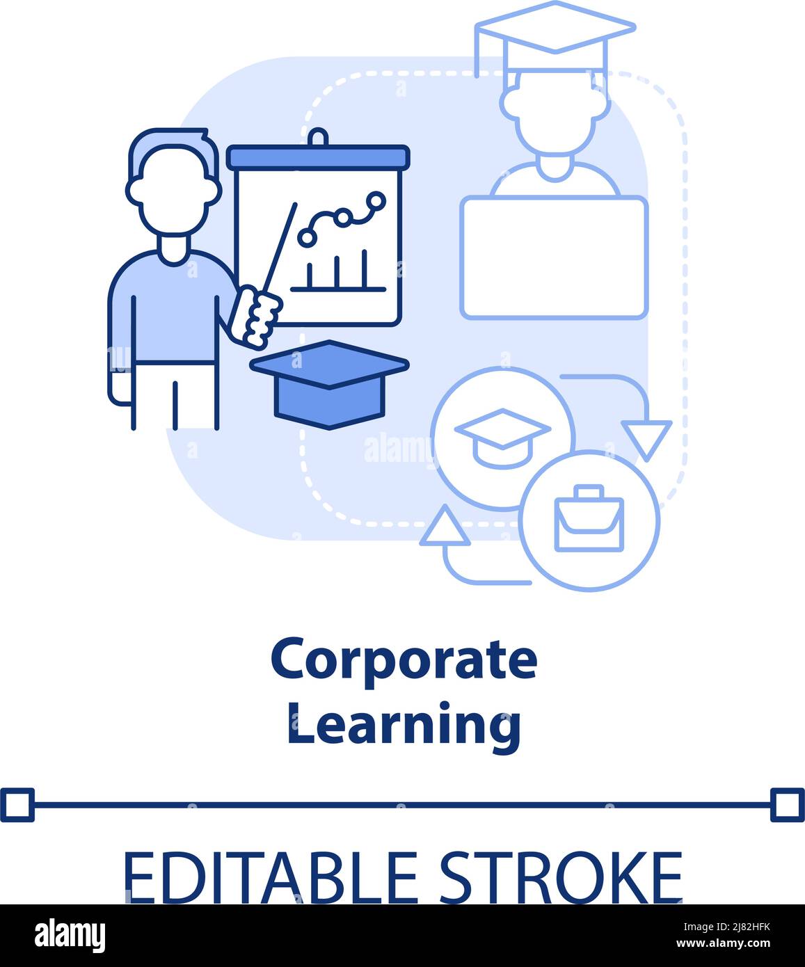 Corporate learning light blue concept icon Stock Vector Image & Art - Alamy