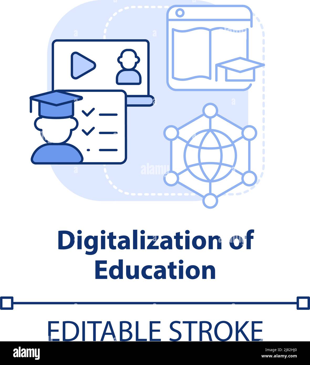 Digitalization of education light blue concept icon Stock Vector Image ...