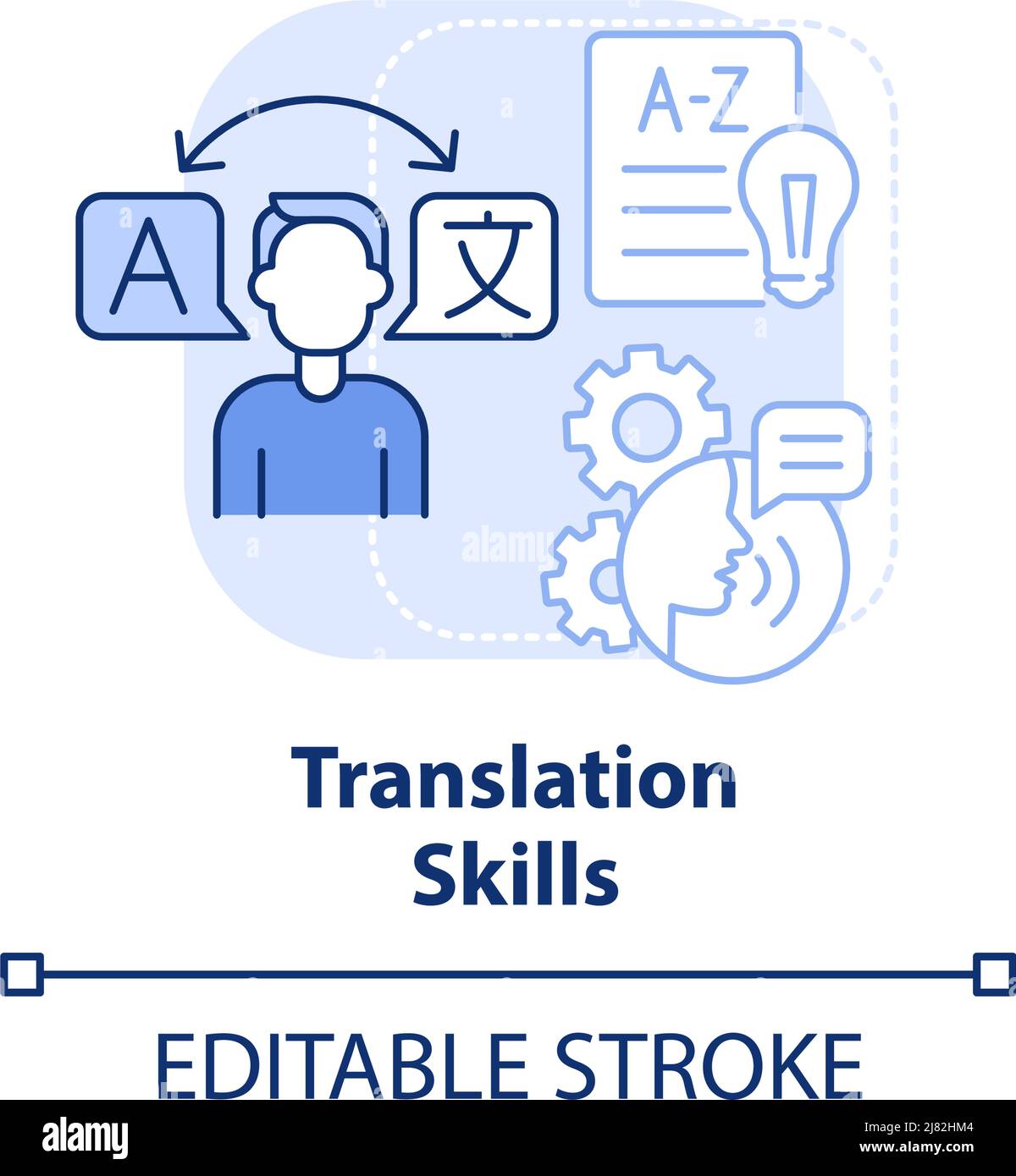 Translation skills light blue concept icon Stock Vector Image & Art - Alamy