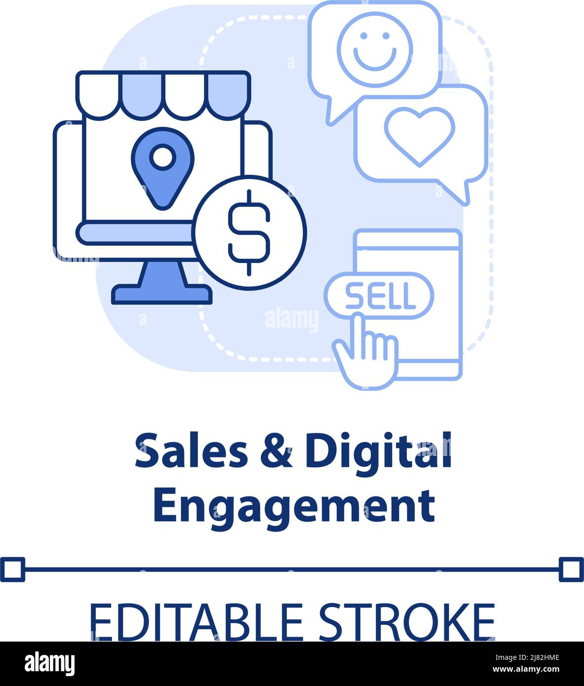 Sales and digital engagement light blue concept icon Stock Vector Image & Art - Alamy